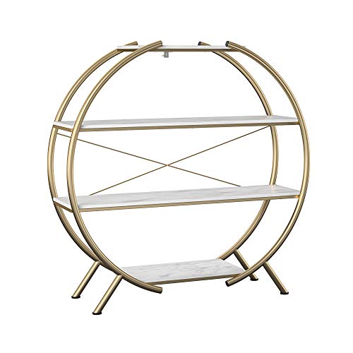 CosmoLiving by Cosmopolitan Bookcase, White Marble