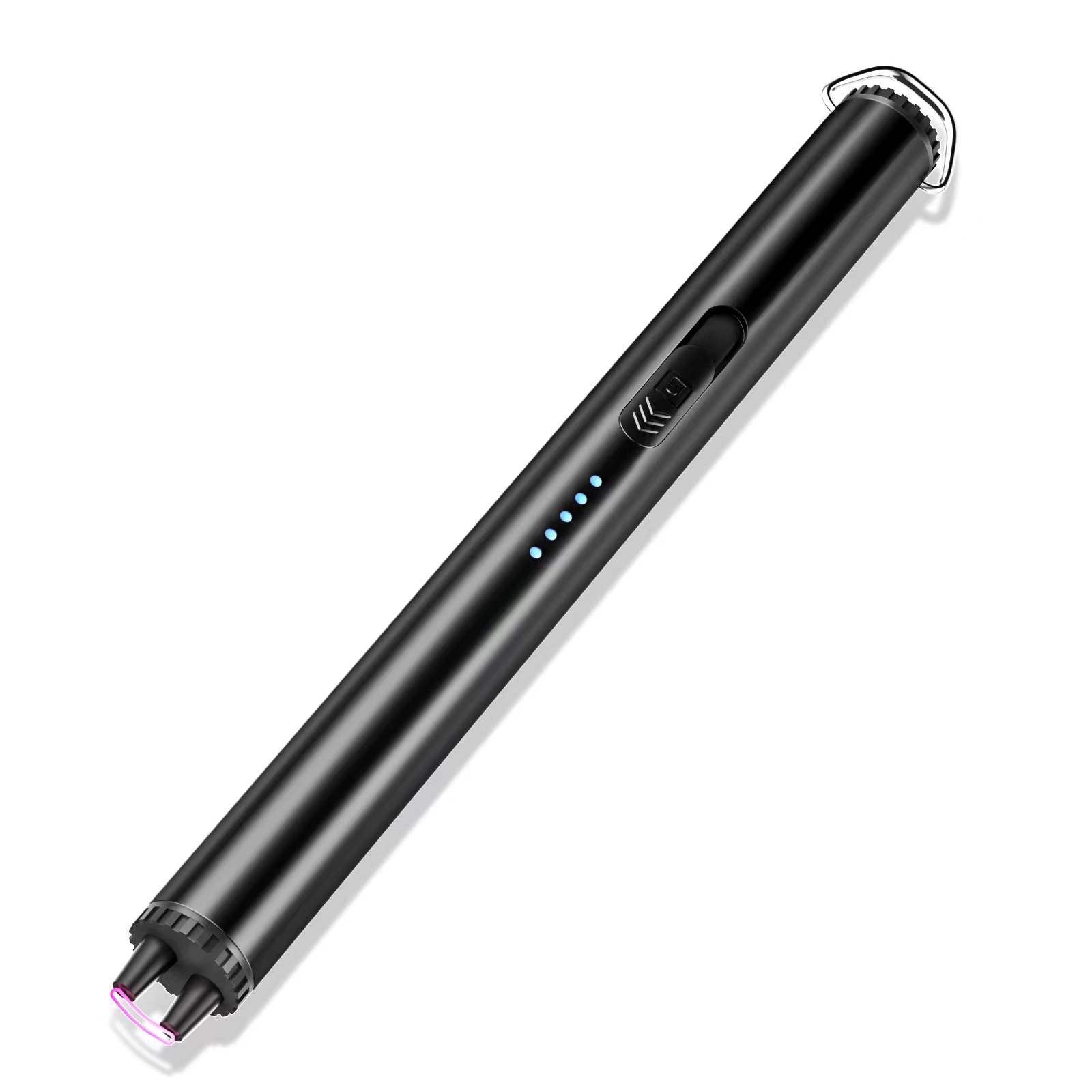 AAA Lighter Electric Lighter Candle Lighter USB Lighter with Upgraded LED Battery Display Safety Switch for Kitchen Candle Cooking BBQs Fireworks Rechargeable Flameless Plasma Windproof Pocket Size