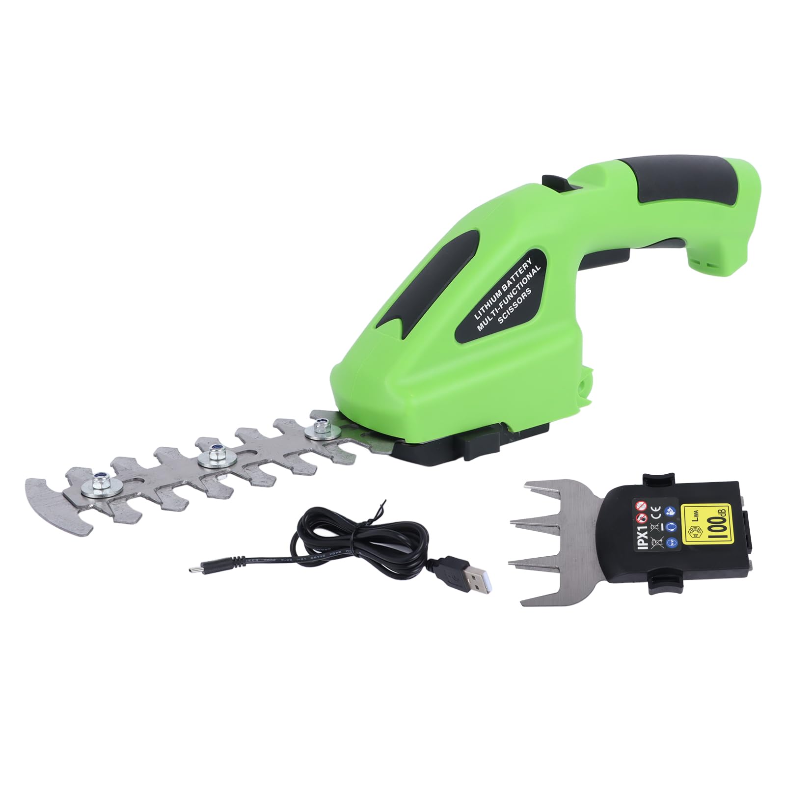 2 in 1 Lightweight Cordless Grass Trimmer for Garden Lawn Pruning, Hedge Trimmer with Powerful Motor, Battery Powered, Compact Design, Safety Design, USB Charging