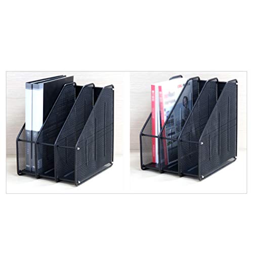 Mesh File Box Magazine Rack Box Book Shelf Storage Bar Rack Metal Disassemble Thicken Freestanding Desk Office Supplies Black 24X29.3X31CM MUMUJIN