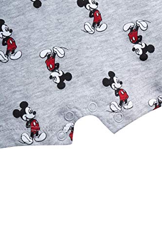 Disney Baby Boys Romper - 2 Pack Short Sleeve Baby Jumpsuit with Snap Closure - Cozy Baby Bodysuit for Boys (Newborn/Infant), Size 18M, Mickey Black/White/Grey Multi