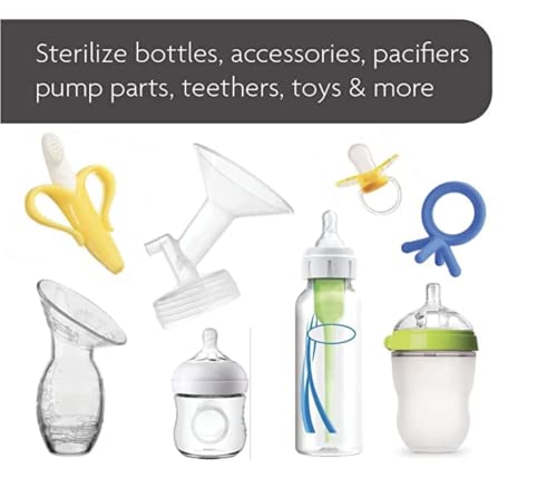 Baby Brezza 4 in 1 Baby Bottle Sterilizer Machine β Largest Capacity Electric Steam Sterilization β Pacifiers, Breast Pump Parts + Universal Sterilizing for All Bottles: Plastic, Glass, Large, Small