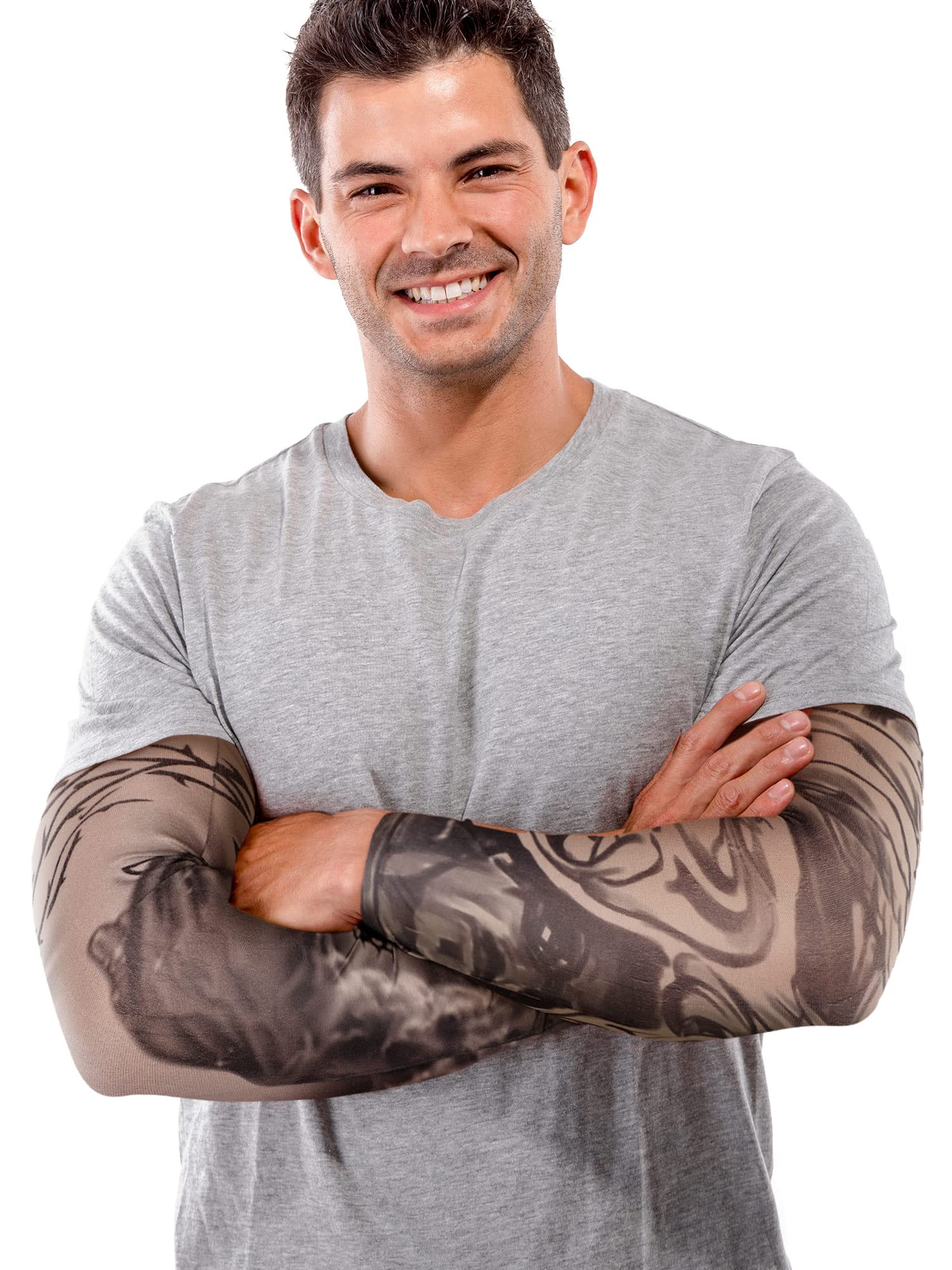 18 Pcs Tattoo Sleeves for Men Arm Sleeves Temporary Tattoo Sleeves Set Arts Fake Tattoo for Women to Cover Arms (Vivid Pattern,Medium)