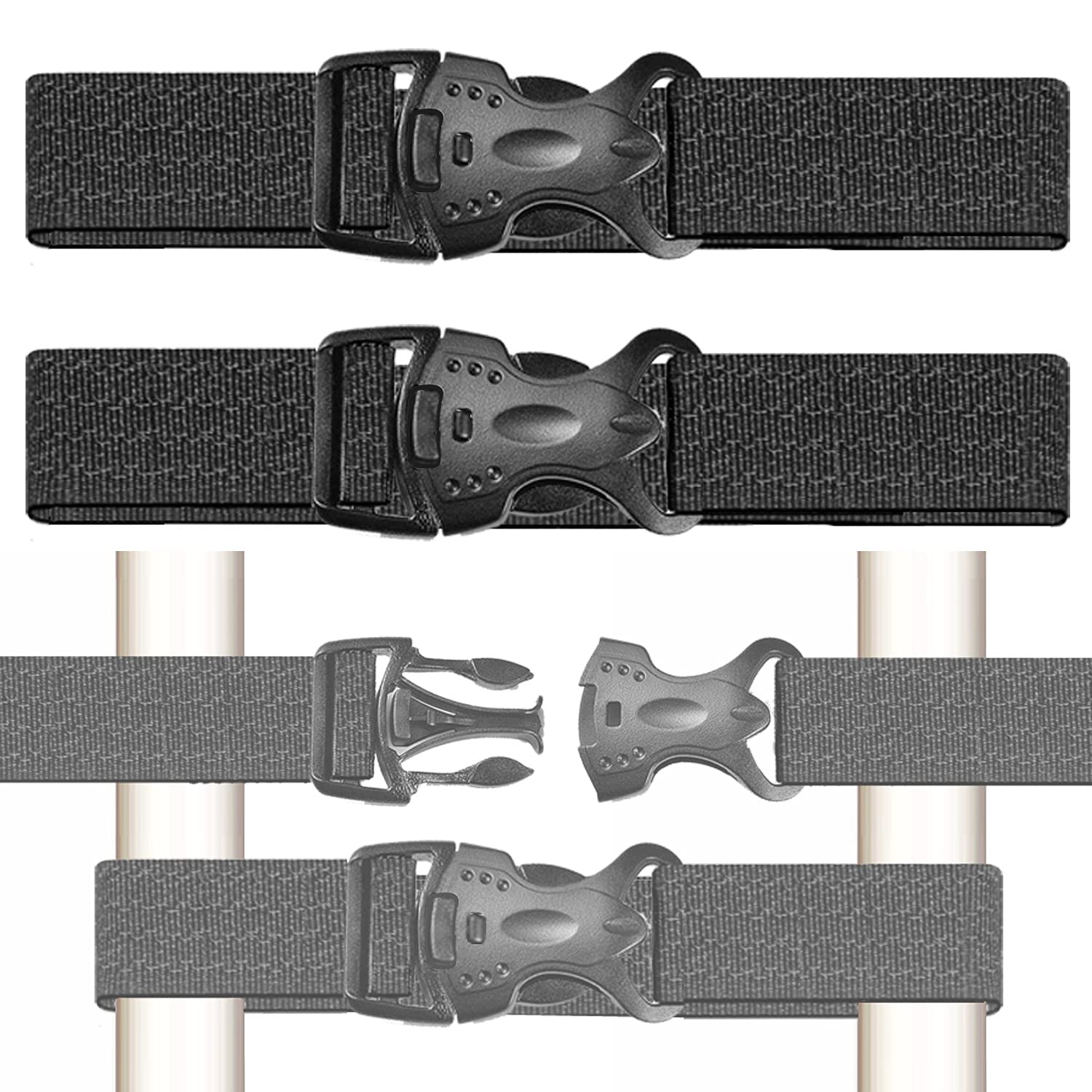 Woyeainy Double Doors Fefrigerator Locks for Kids Child French Door Fridge Locks for Baby Safety Fridge Guard Strap for RV Cabinet (Black) (3 Key, Black)