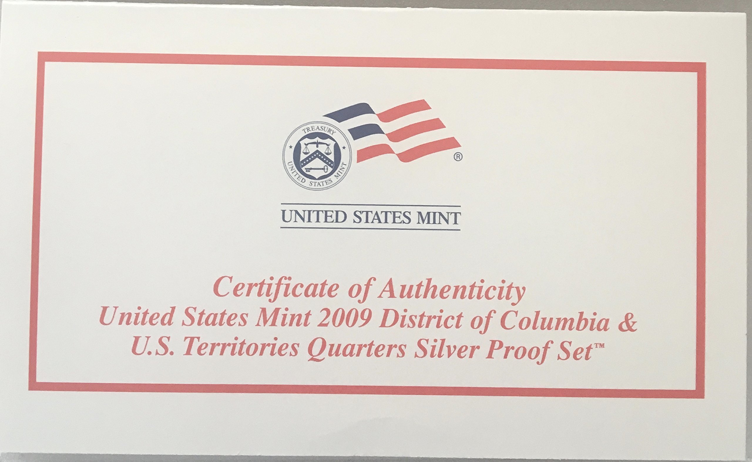 2009 S US SILVER Proof Set Territories DC Comes in the Original Packing from the Mint Proof