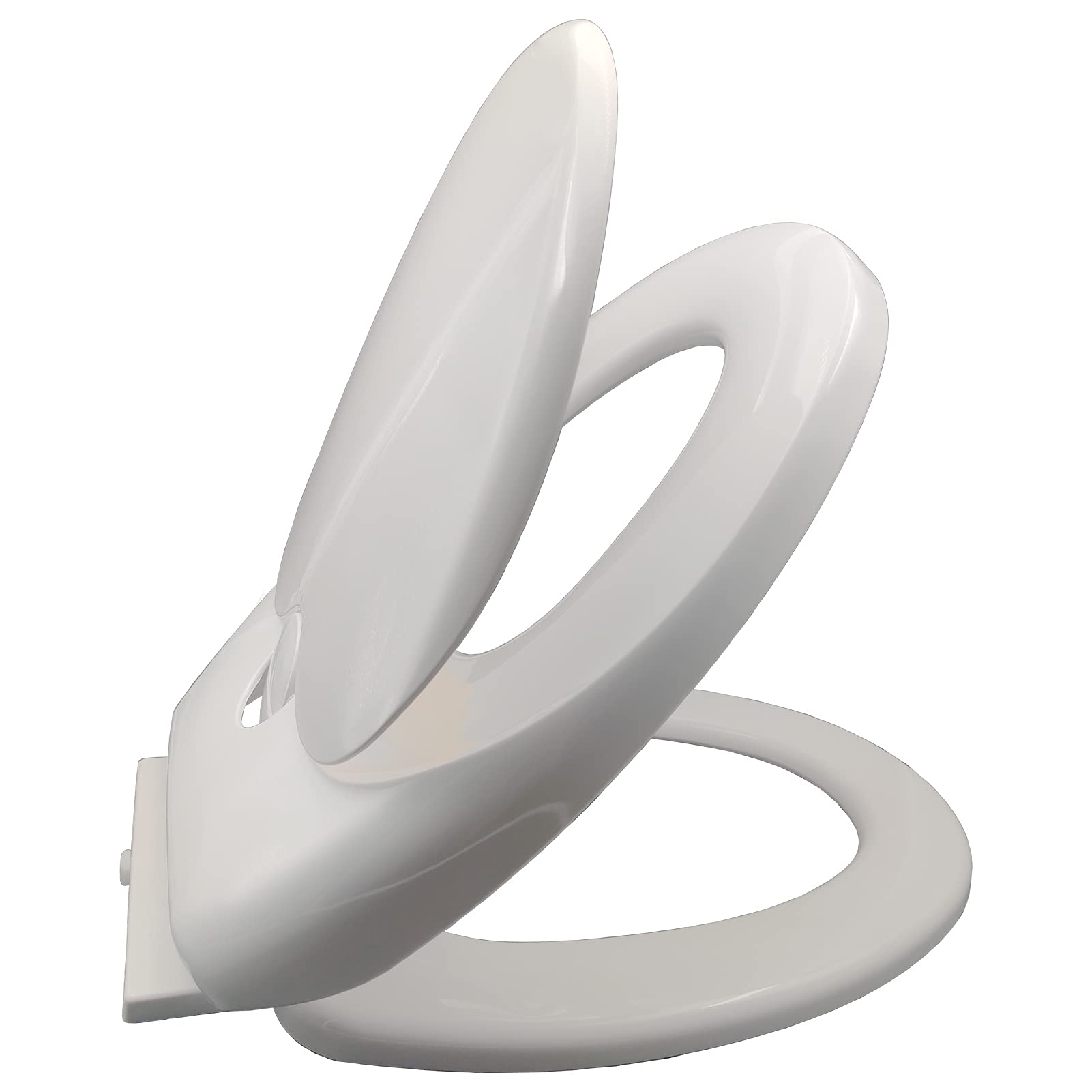 Toilet Seat with Built-In Potty Training Seat, Soft Close,Never Loosen, Removable Easy to Instal &Clean,Durable Plastic ,Fits both Adult and Child, Oval, White