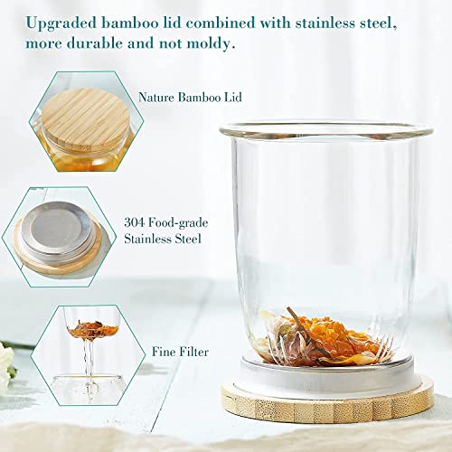 34oz/1000ml Glass Teapot with Glass Tea Infusers, Glass Tea Kettle for Loose Tea, with Removable Clear Infusers for Blooming Flower Tea, Ideal Tea Sets for Women, Tea Maker Gift