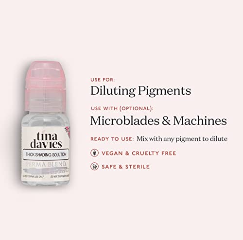 Tina Davies Professional Shading Solution - Permanent Eyebrow Makeup - Dilute Pigment - Add Depth to Machine or Manual Shaded Microblading - 1/2oz