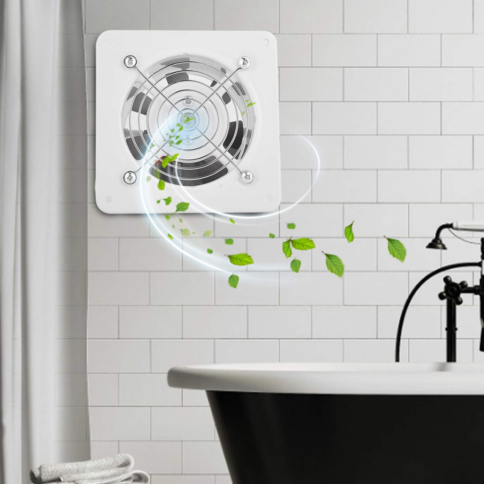 4-Inch 25W Silent Exhaust Fan, Kitchen and Bathroom Exhaust Fan, Window Type Ventilation Fan, Low Noise Air Vent Ventilation