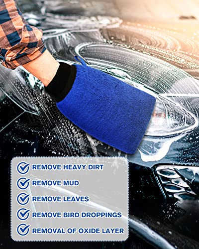 2 Pack Clay Mitt, WEEKSUN Clay Mitt For Car Detailing With Elastic Strap Veicer0, Clay Bars Auto Detailing Mitt, Scratch-free Safe Clay Eraser Mitt for Car Detailing Cars Paint Polishing Clay Bar Tool