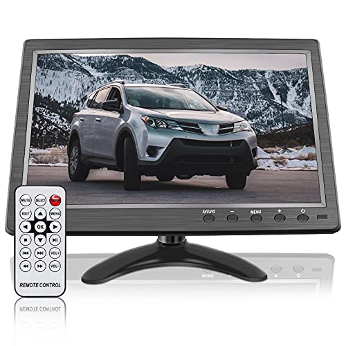 OSCY 10.1 inch HD 1024x600 Monitor, HDMI Monitor, Small Monitor, with AV VGA BNC USB HDMI Input, Touch Keys, Built-in Speakers, Remote Control for Raspberry Pi PC