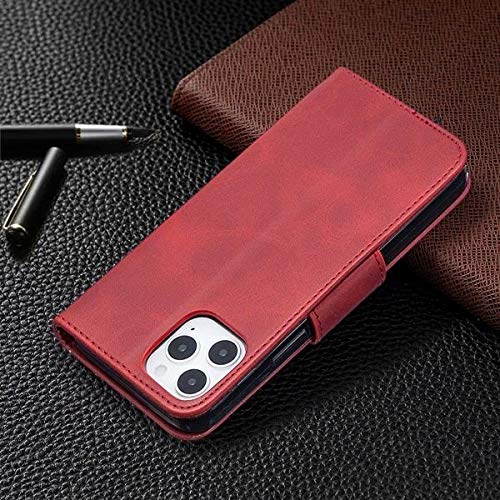 Glow Co, Ltd. iPhone 11 Pro Max Notebook Type Case with Strap, Red, Tempered Glass & Stylus Pen Included 406-3-02