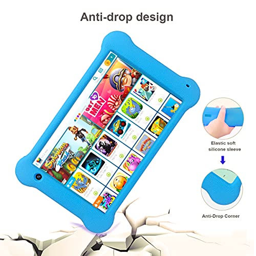 ANXONIT Kids Tablet, 7 inch WiFi Android 11 Tablet for Kid, Full HD 1920x1200 IPS Screen, 2GB RAM 32GB ROM,Kidoz Game Education Apps (Blue)