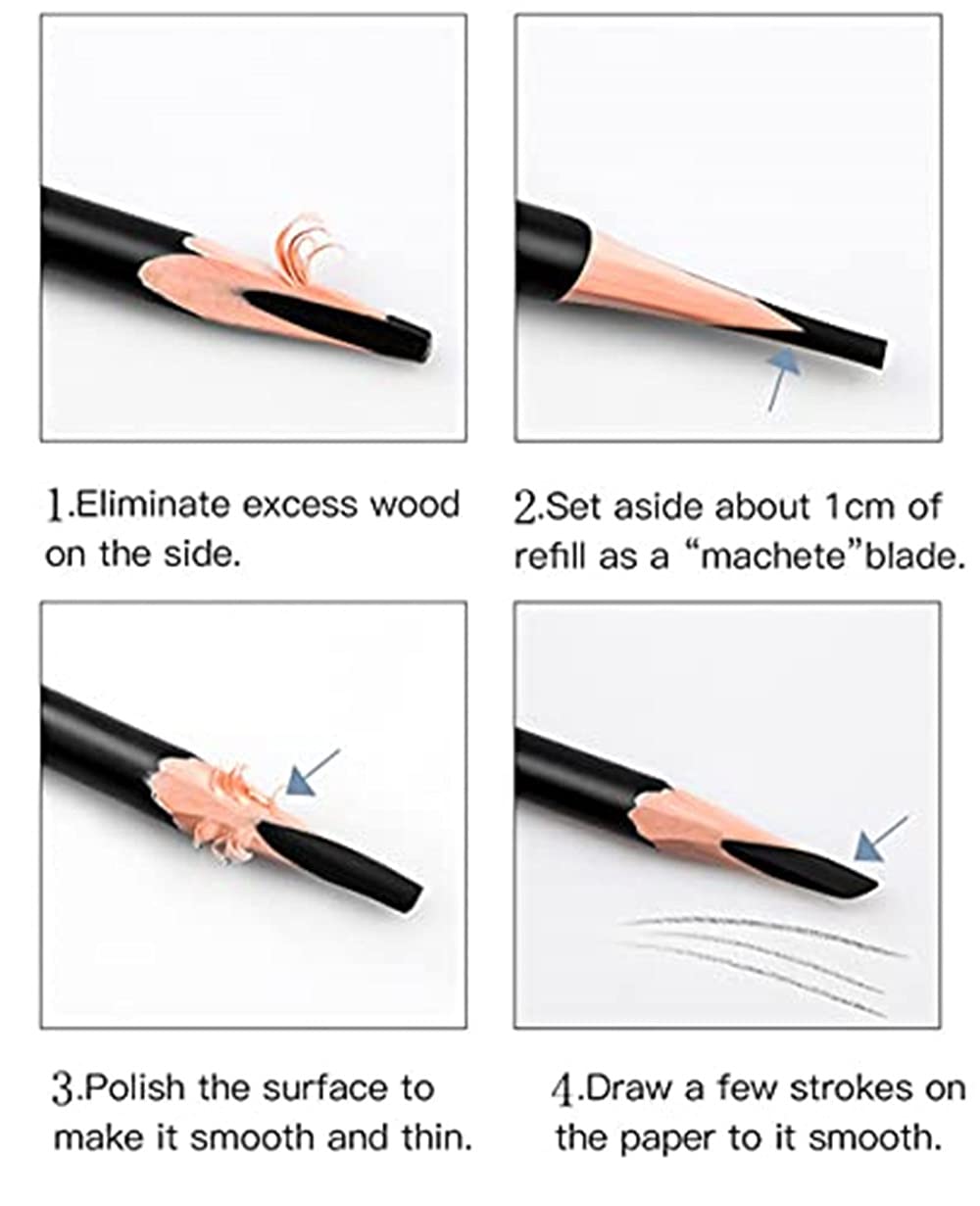 Go Ho 12 PCS Dark Brown Eyebrow Eyeliner Pencils,Sweatproof Eyebrow Pencil,Long-lasting Nice Color Eye Brow Gel Pen Makeup Brow Tint Sticks(Dark Brown)