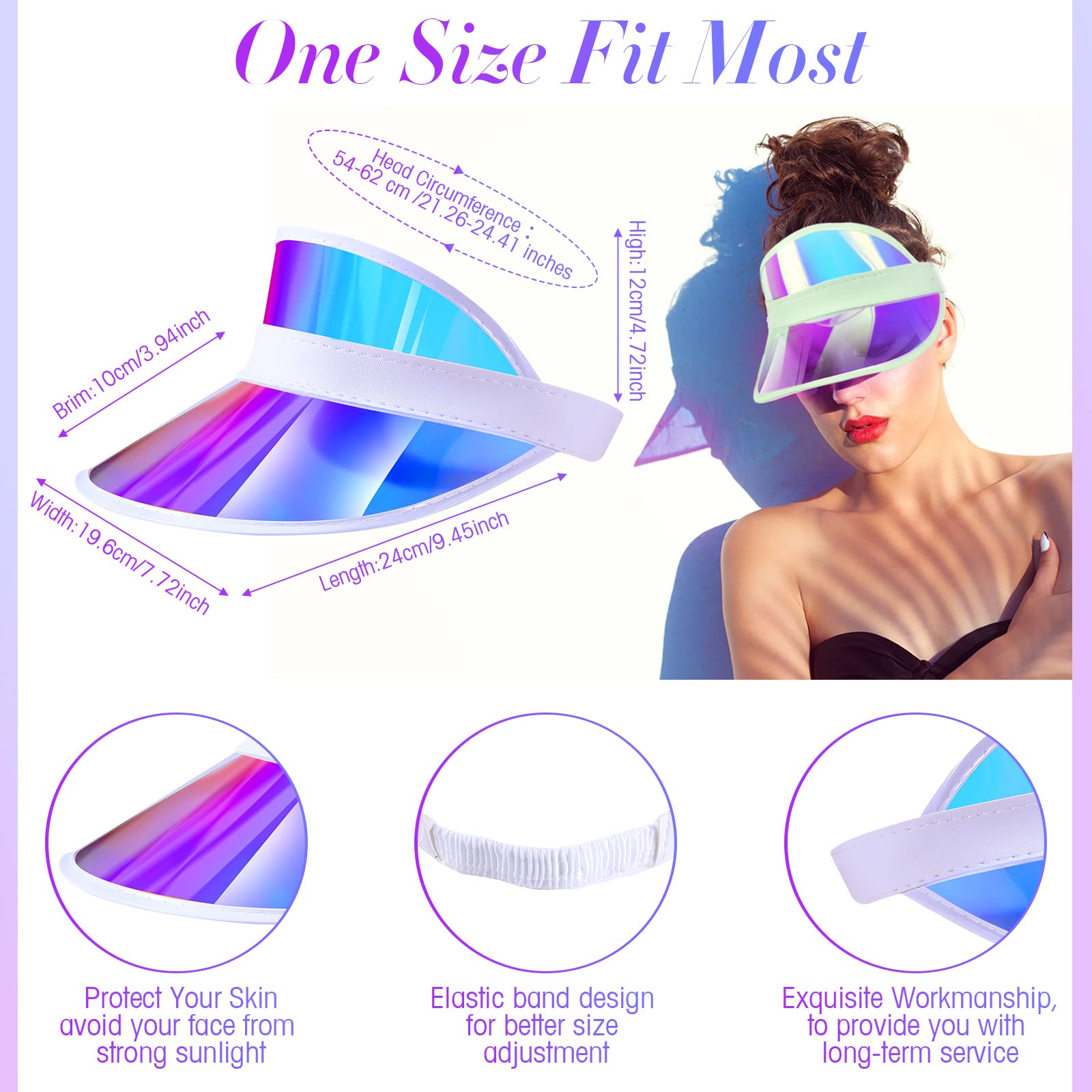 12 Pieces Sun Visor Hats Adjustable Beach Golf Cap Clear Visor Hats for Women Men UV Protection Translucent Hat for Outdoor (Blue, Pink)