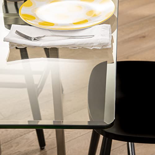 36" Square Glass Table Top 1/2" Thick 1" Beveled Edge