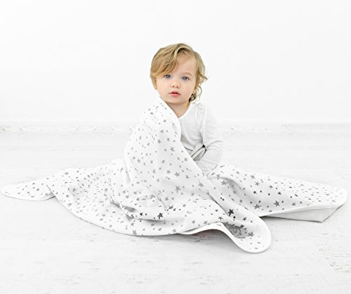 Baby Blanket for Crib or Stroller, Merino Wool Blanket, 40” x 31.5”, Stars
