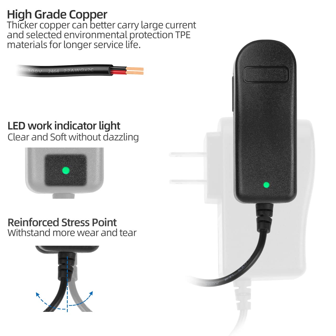 ANTOBLE AC/DC Adapter for GPX PC301B PC101B Portable Compact Disc CD Player Power Supply Charger - 6.5ft Cord