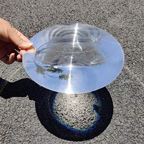 Fresnel Lens, Diameter 200mm (7.9''), Focal Length 100mm, Acrylic Lens (not Glass), for Physics Classroom,Solar Heating,Magnifiying. (Focal Length 100mm)