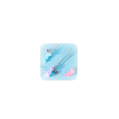 3Pcs Best Friends Necklace for Girls Bff Pendant Necklace for 3 Half Broken Heart Friendship Necklace Birthday Gift (B: friendship necklace for 3)