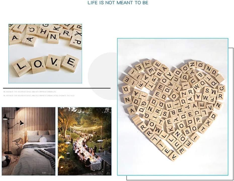 200 PCS Spelling Letters, DIY Making Spelling Crossword Game, Wood Letters Tiles