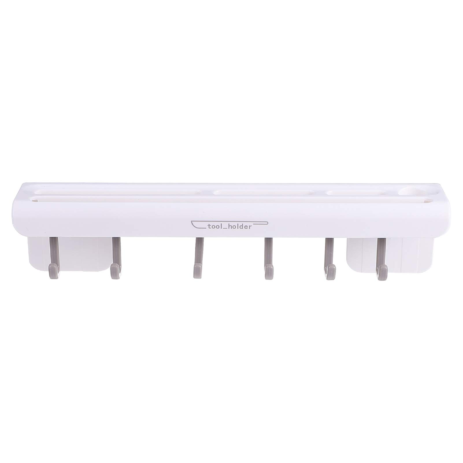 Hemoton Pan Pot Hanger Hook 1 Pc Kitchen Storage Coat Hanger Kitchen Hook Rail Kitchen Holder Shelves for Storage Wall Mounted Wall Mounted Holder Knives Abs White No Punching