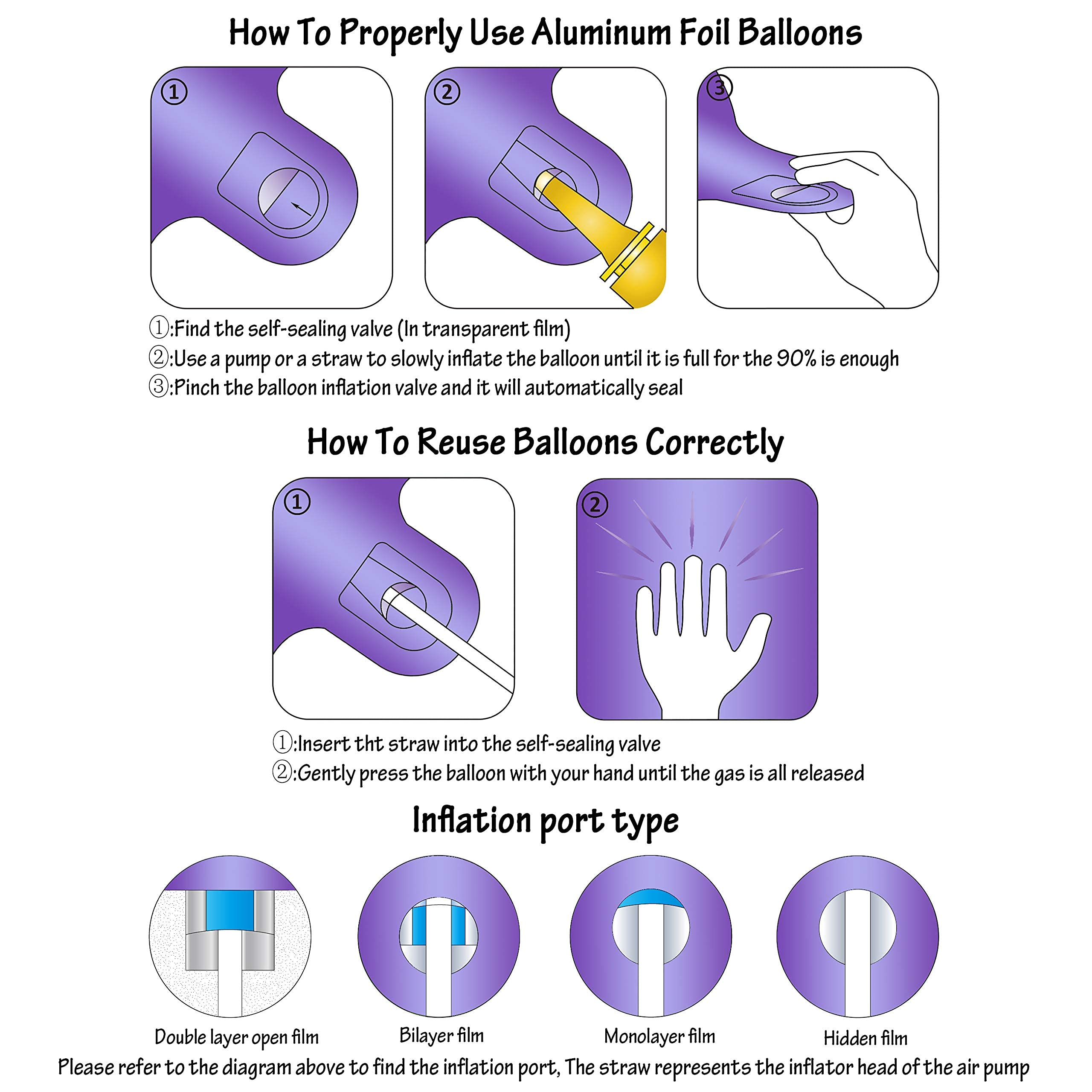 40 Inch Purple number Helium Foil Birthday Party Digit Balloons (Purple 1)