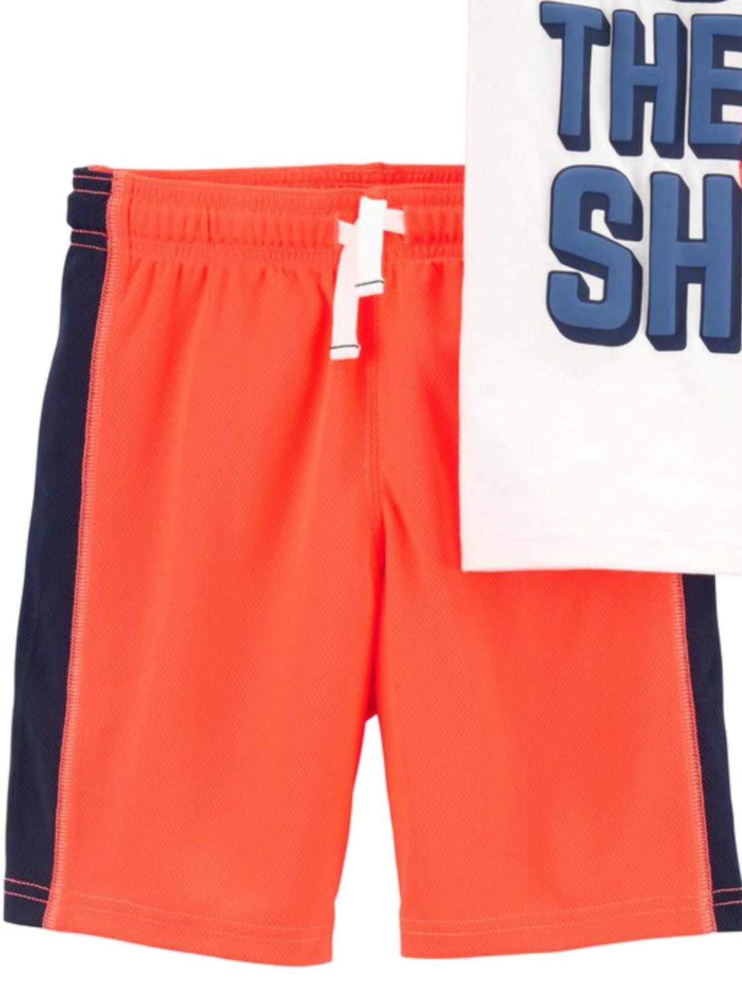 Carter's Infant Baby Boys Outfit Orange Basketball Shirt & Shorts Set NB