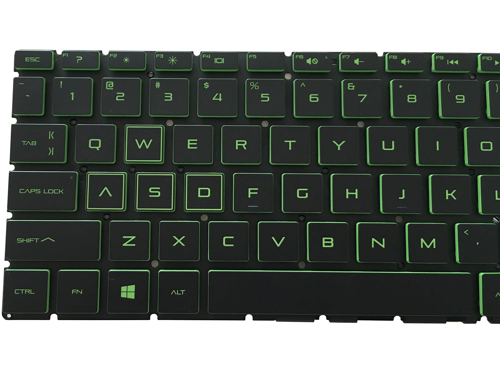 Notebook Keyboard for HP Pavilion Gaming 15-ec 15-ec0000 15z-ec000 15-ec0010nr 15-ec0013dx 15-ec1010nr 15-ec1046nr 15-ec1073dx 15-ec2021nr Green Font Backlight Keyboard Black