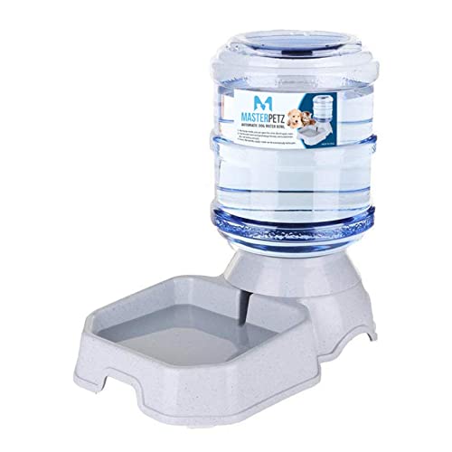 Automatic Dog Water Bowl with Wide Bowl for Dogs Cats Small Pets Under 30 lbs, 1 Gallon 3.8 Liter Capacity Replendish Gravity Waterer with Safety Twist Lock Opening, Dog Food Recipe eBook Included