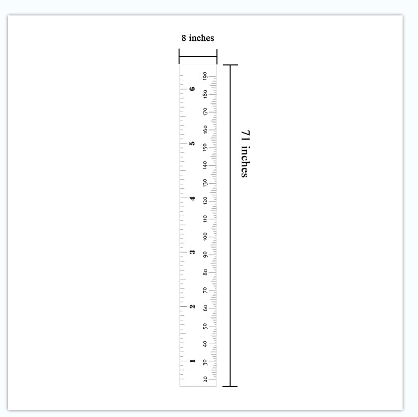 Niwo ART - Baby Growth Chart Wall Decor for Kids, Peel & Stick Self-Adhesive Removable Growth Height Ruler (Black & White)