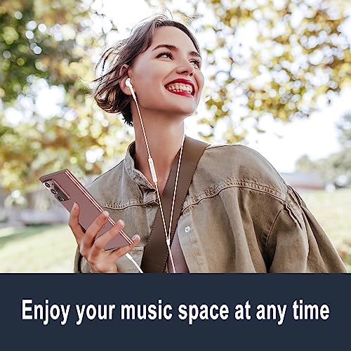 2 Pack USB C Earbuds Headphones,Type C Wired Earphones with Microphone & Remote Control Noise Cancelling in-Ear Headset for Samsung Galaxy S23/S22/S21/S20, Note 20, Google Pixel 7/6/6a/5/4,and More