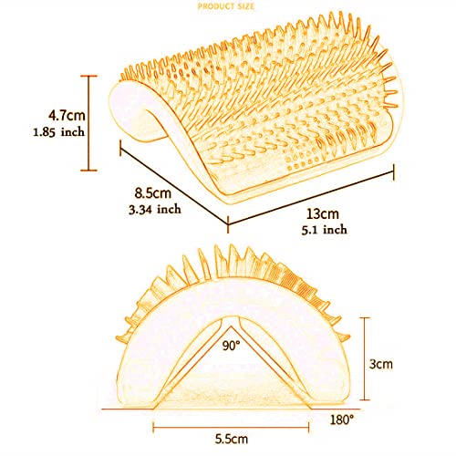 Cat Self Groomer with Catnip Pouch, 4 Pack Wall Corner Scratcher Groomers Soft Grooming Massage Combs for Short Long Fur Cats,Cat Brush Toy for Indoor Cats Kitten