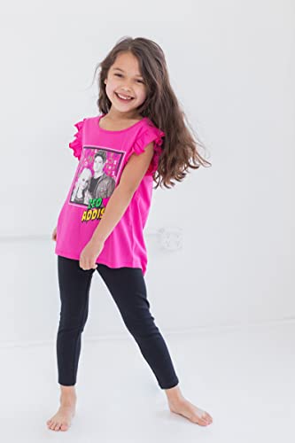 Disney Zombies Zed Addison Little Girls 2 Pack Graphic T-Shirts Gray/Pink 7-8