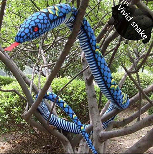 A-cool Giant Boa Constrictor Stuffed Animal Soft Snake Plush Toy (Blue(70"=180CM))