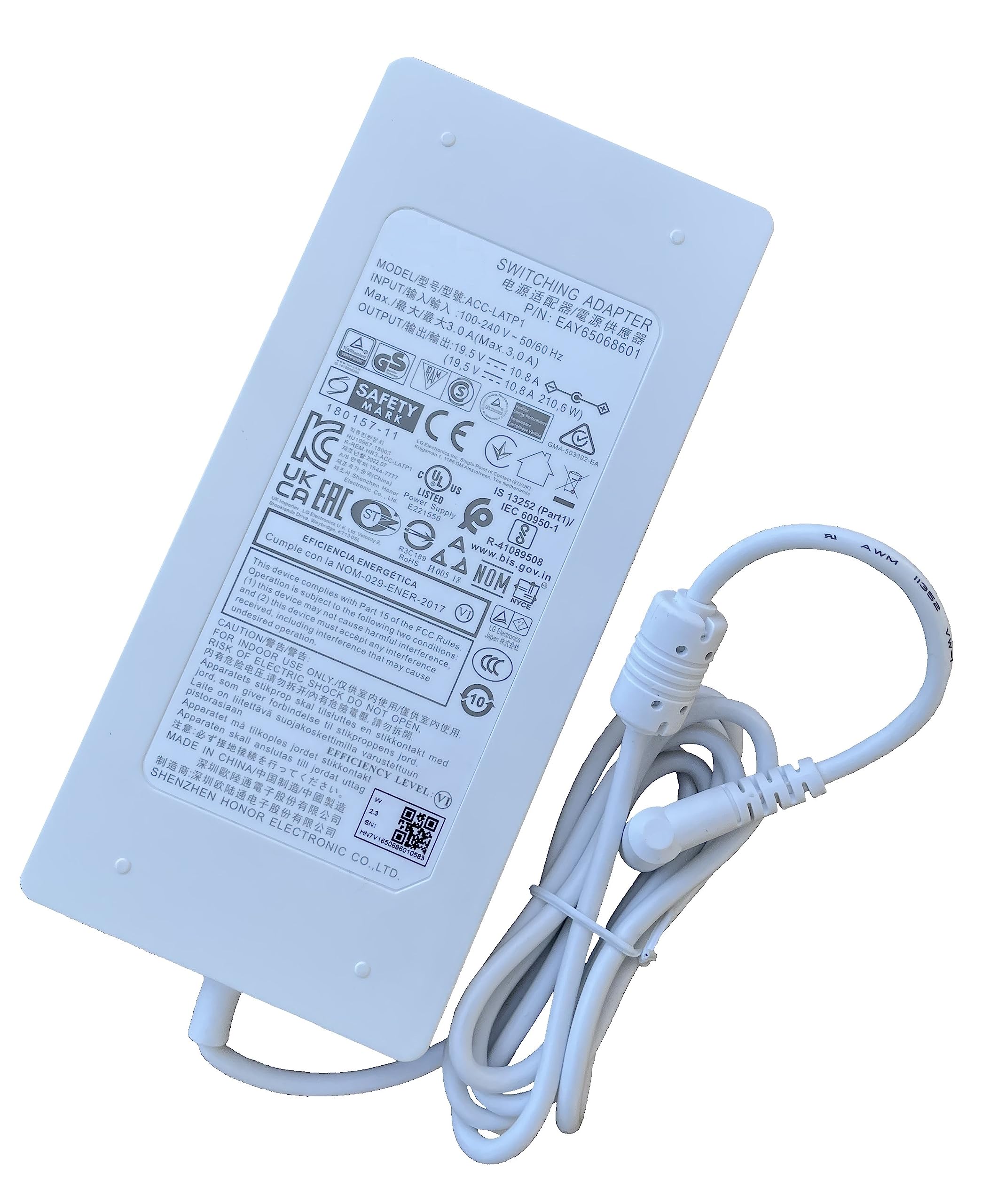 AC Adapter - Power Supply Compatible with LG 34BK95C Curved UltraWide Qhd Nano IPS Monitor