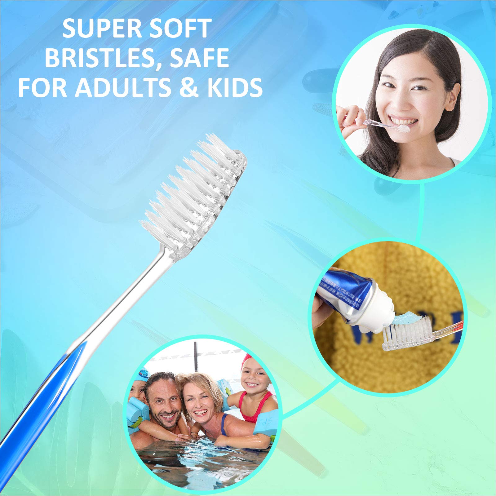 Disposable Toothbrushes Individually Wrapped Toothbrushes Medium Soft Bristle Tooth Brush Manual Disposable Travel Toothbrush Set for Adults Kids Travel Toiletries, 4 Colors (200 Pieces)