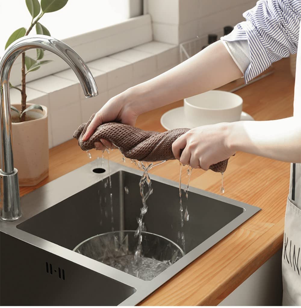 12 Pieces Kitchen Towel Cotton Honeycomb Rag Super Absorbent Dishcloth for Household Kitchen Cleaning Cloth Tools