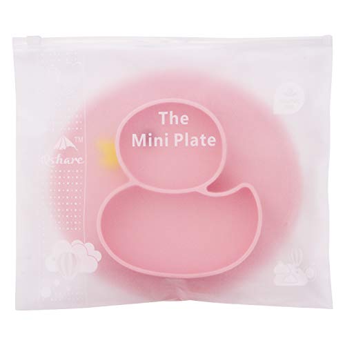 Baby Divided Plate Silicone 2 Set- Portable Non Slip Child Feeding Plate for Children Babies and Kids BPA Free Baby Dinner Plate Microwave Dishwasher Safe