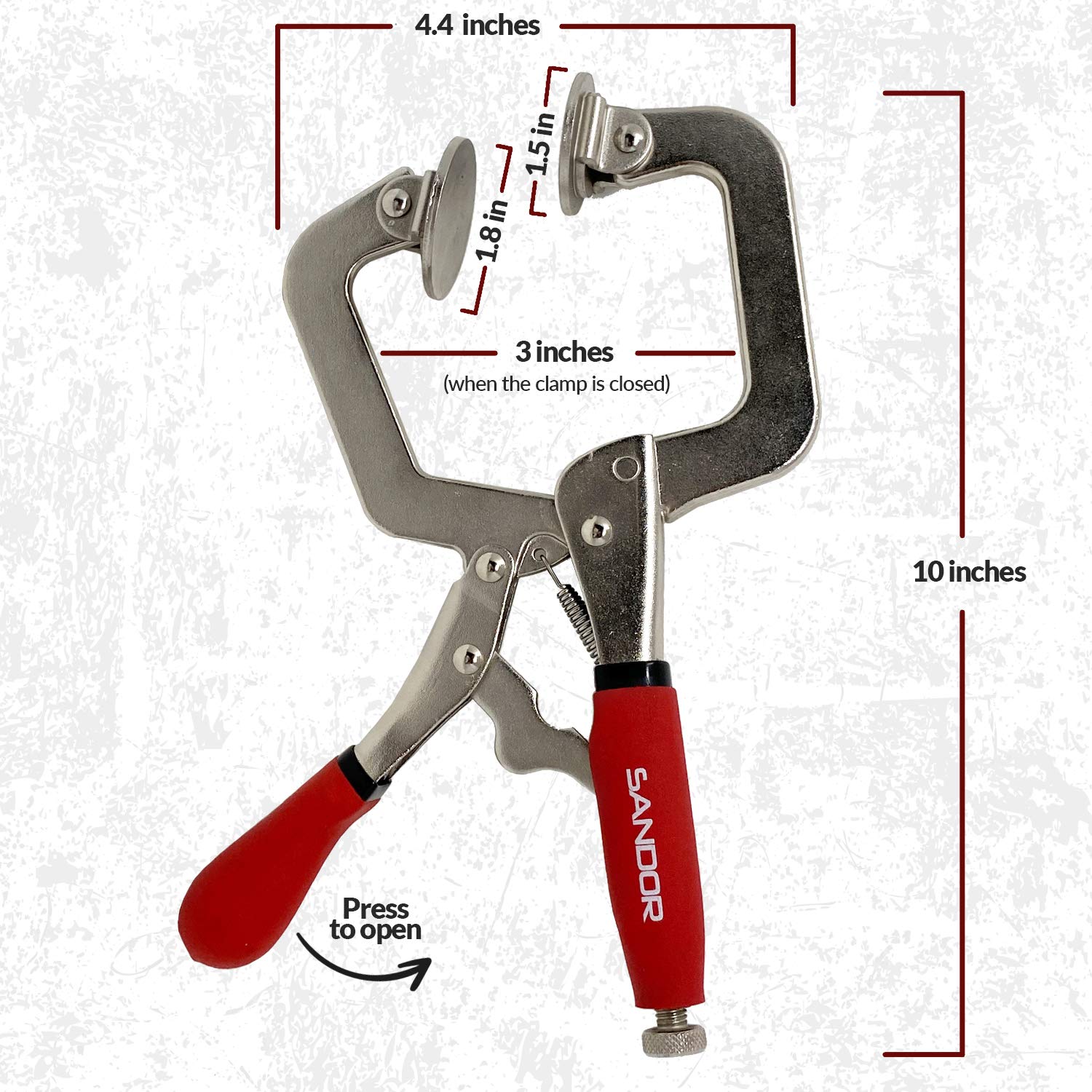 3" Metal Face Clamp Woodworking - (Pack of 2) Heavy Duty C-Type Wood Clamps Clamping Tools with Ergonomic Grip for DIY, Pocket Hole Joinery, Cabinetry, Welding, Carpentry