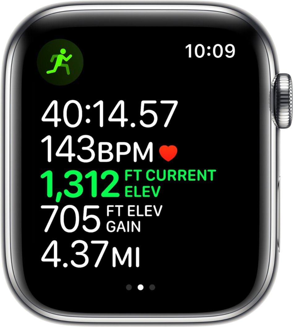 Apple Watch Series 4 (GPS + Cellular, 40MM) - Stainless Steel Case with White Sport Band (Renewed)