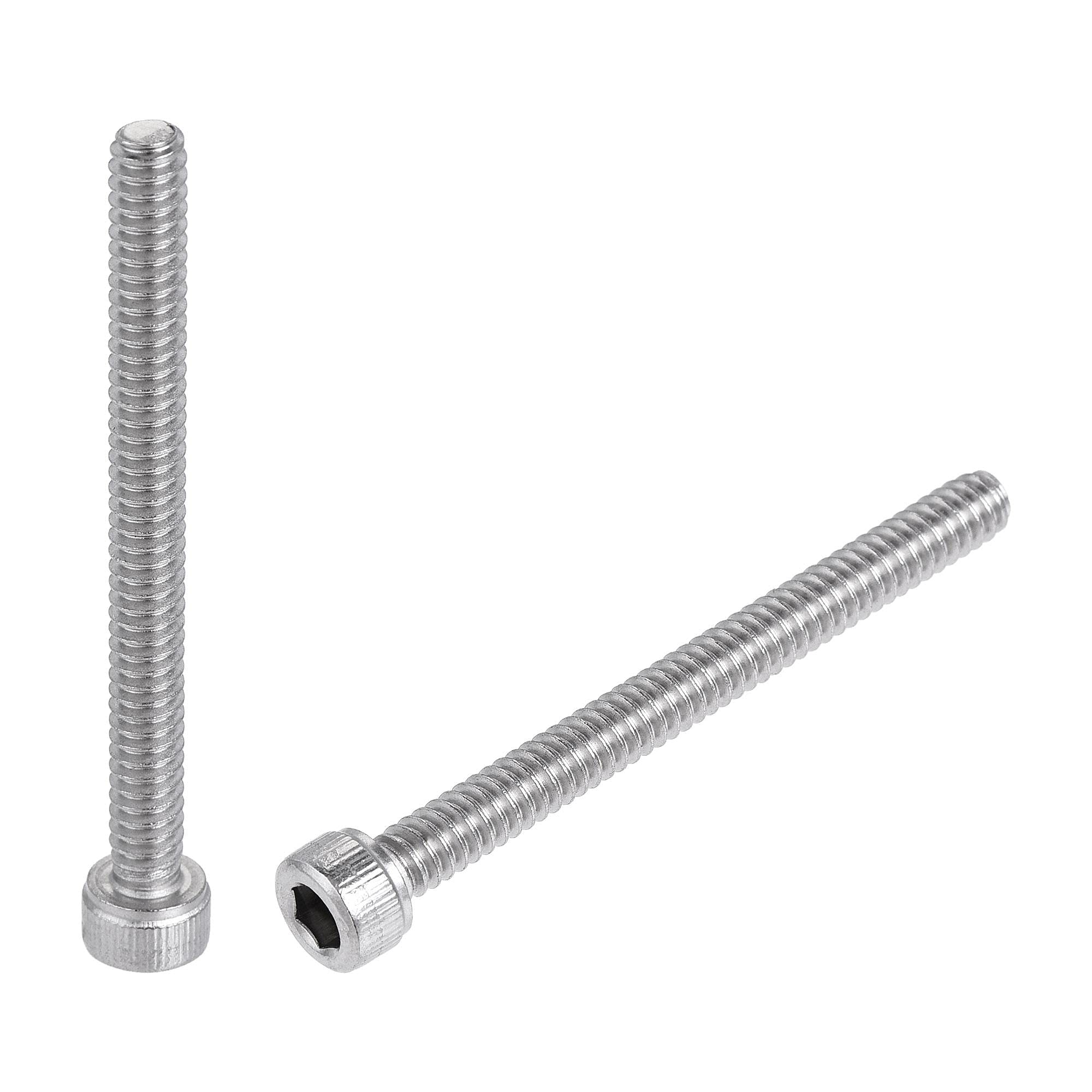 uxcell #10-24x2 Hex Socket Head Cap Screw Bolts 304 Stainless Steel Polished 25pcs