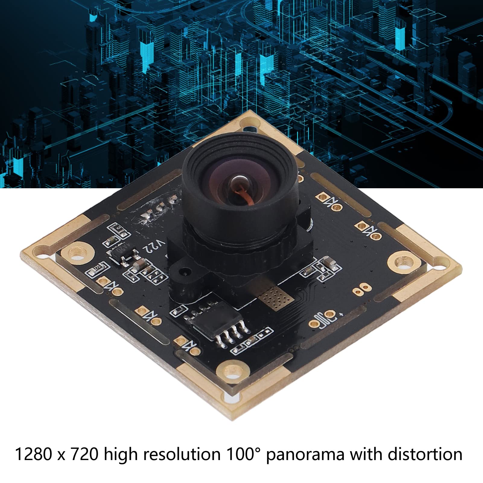 1MP Mini Camera Module, Computer Camera Board Face Recognition High Resolution MJPEG Format Manual Focusing QR Code Scanning for Monitoring Equipment