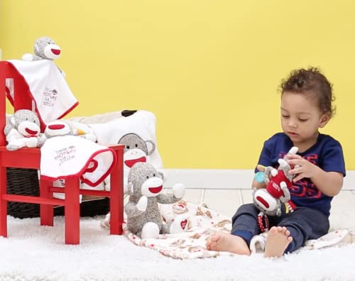 Baby Starters Baby Snuggle Blanket and Toy with Satin, Sock Monkey, 14 inches