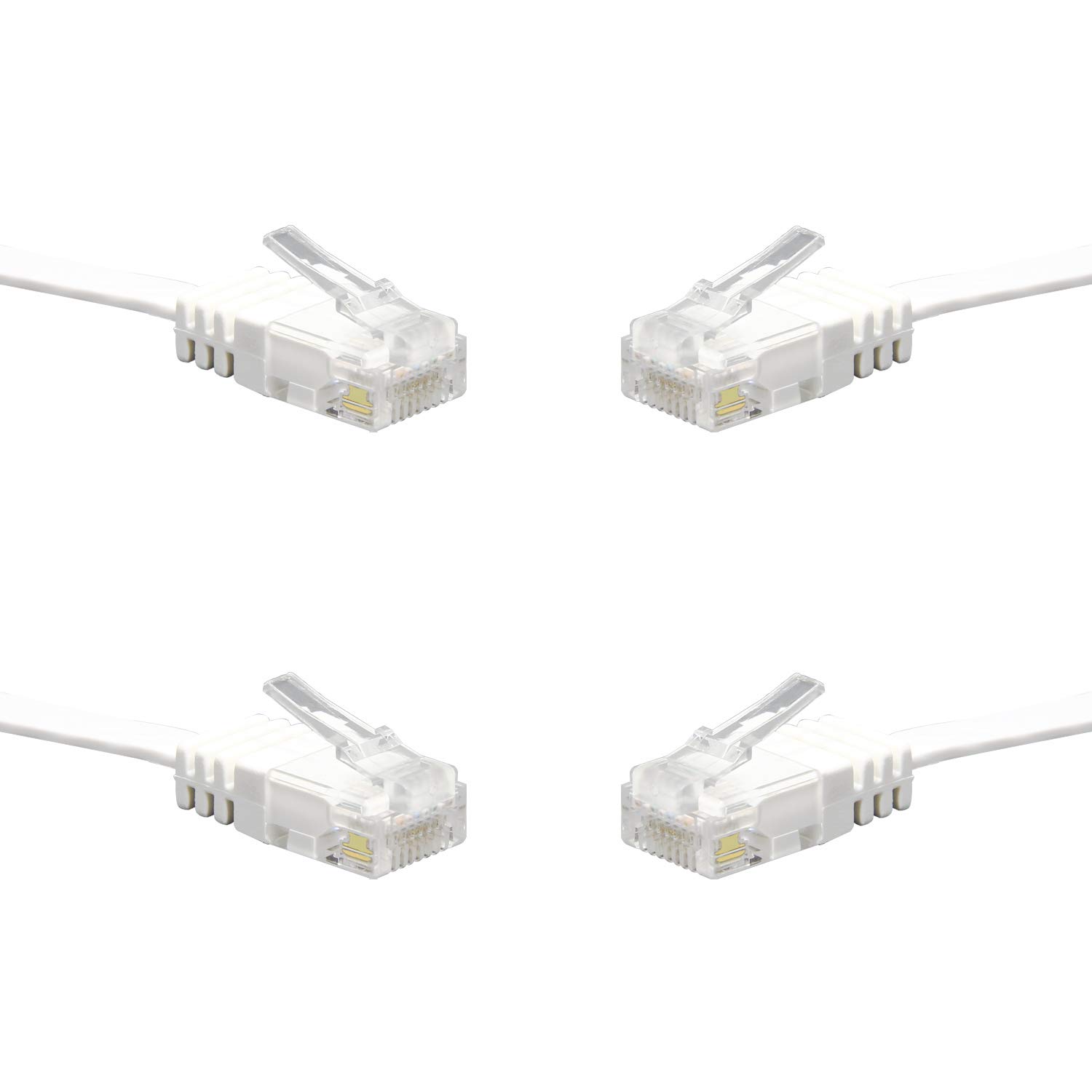 Cat6 Ethernet Patch Cable Short, Ancable 4-Pack 6 Inch Flat Ethernet Cable, Computer LAN Cable with Snagless RJ45 Connectors (White)