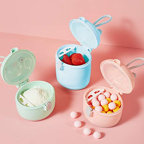 Baby Formula Dispenser, Portable Milk Powder Dispenser Snack Storage Container for Travel Bedroom Outdoor … (Green)