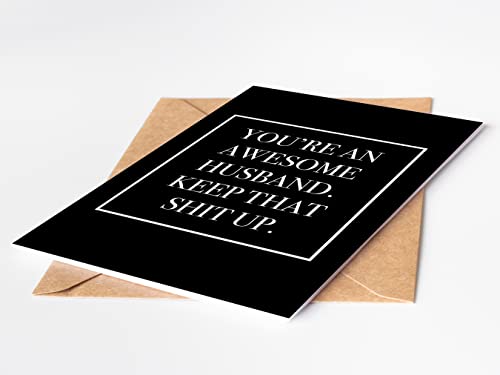 Funny anniversary card for husband | Original and unique joke card for Birthday, Father's Day, Retirement, Valentine's Day, Christmas. | Awesome and fun card for him