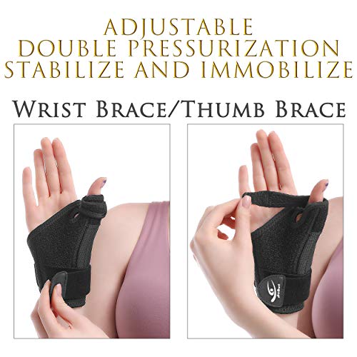 HiRui Wrist Brace Thumb Brace with Thumb Splins Support for Men and Women, Wrist Stabilizer for Sprains Tendonitis Carpal Tunnel Arthritis Pain Relief Recovery (One Size, Right Hand)