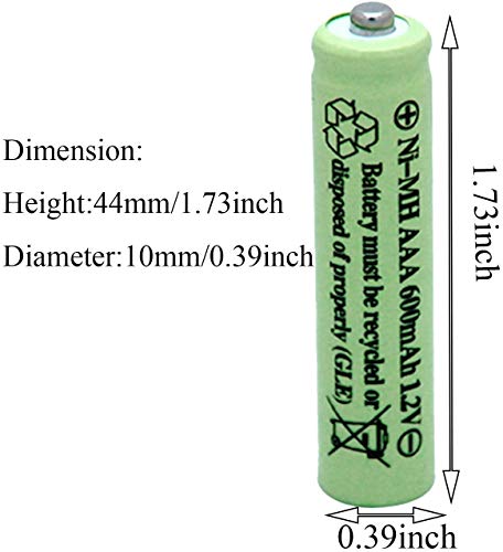 OXWINOU 1.2V AAA 600mAh NI-MH Rechargeable Battery for Outdoor Solar Lights,Garden Lights, Remotes, Mice (Green 4 PCS)