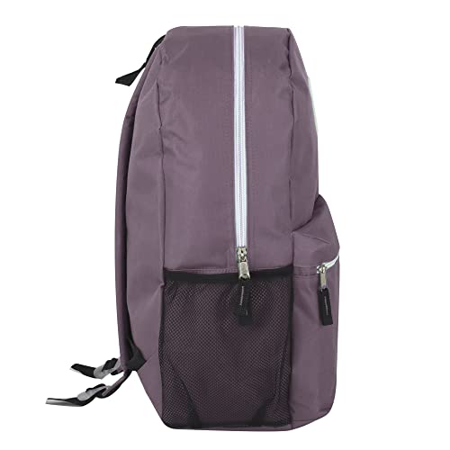 19 Inch School Backpacks with Mesh Side Pockets β Basic Large Solid Color Backpacks for Kids, Men, Women, Travel (Purple/Lilac)